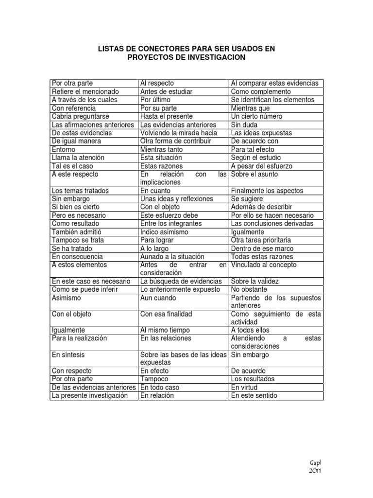 Conectores para Trabajos de Tesis | PDF