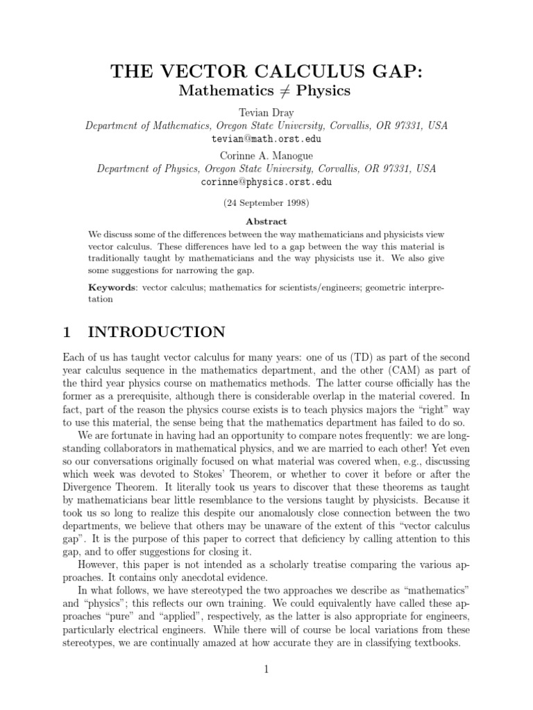 Calculus Pdf Divergence Euclidean Vector