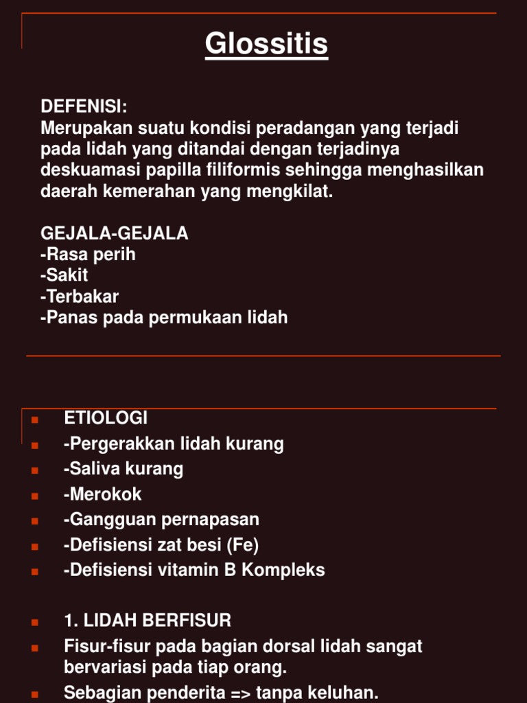 Inflamed Tongue: Causes, Symptoms, and Treatments of Glossitis | PDF