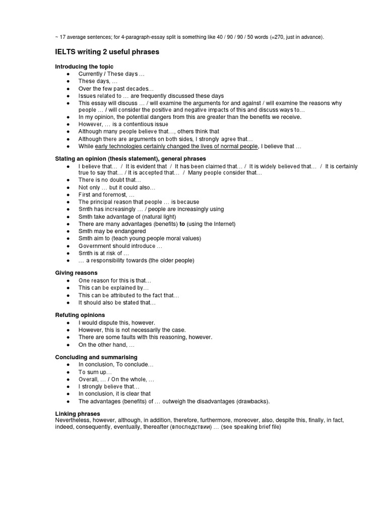 Templates - Writing Task 2 | PDF