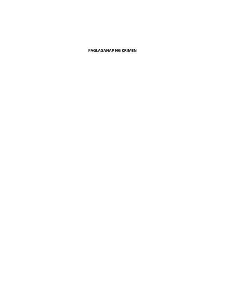 Paglaganap NG Krimen | PDF