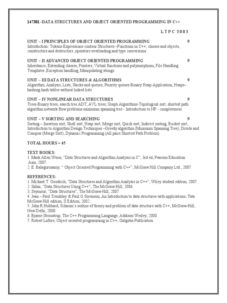 Data Structures and Object Oriented Programming in C++ | PDF | C++ ...