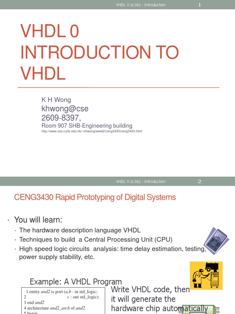 Ch 0 Introduction To Vhdl Pdf Field Programmable Gate Array Vhdl