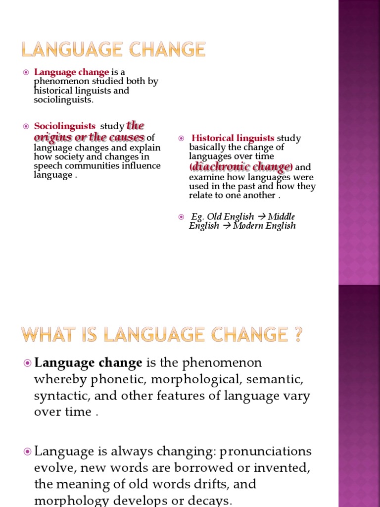 Language Change | PDF | Lexicon | Linguistics
