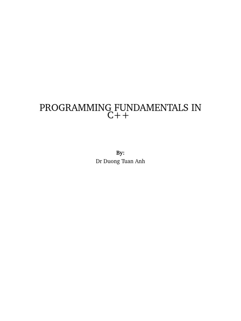 Programming Fundamentals in C by DR Duong Tuan Anh | PDF | Class ...