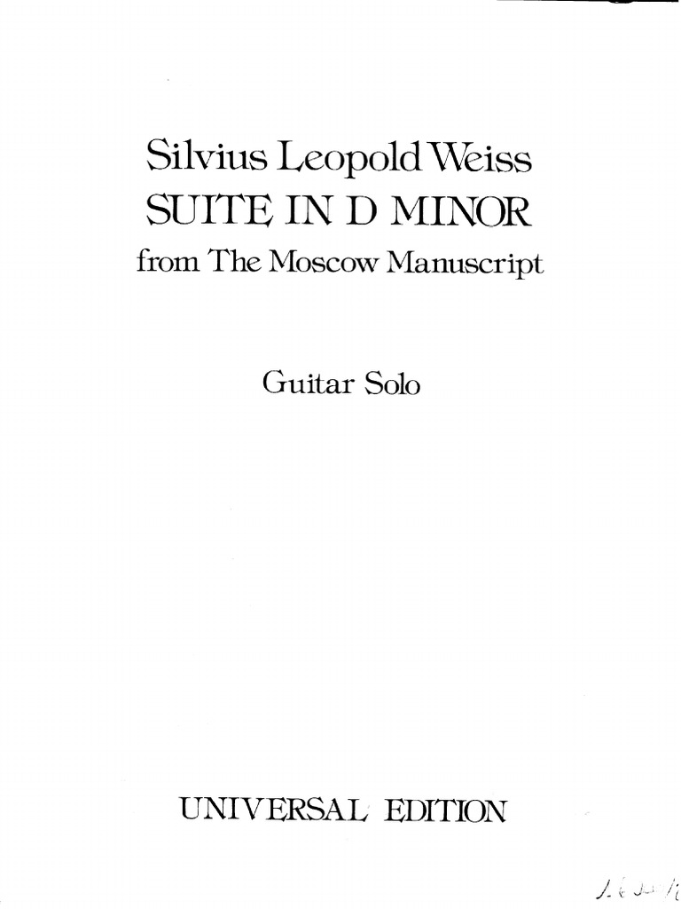 Weiss - Suite in DM - Arr J Duarte | PDF