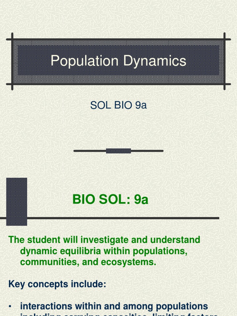 Population Dynamics: Sol Bio 9A | Download Free PDF | Environmental ...