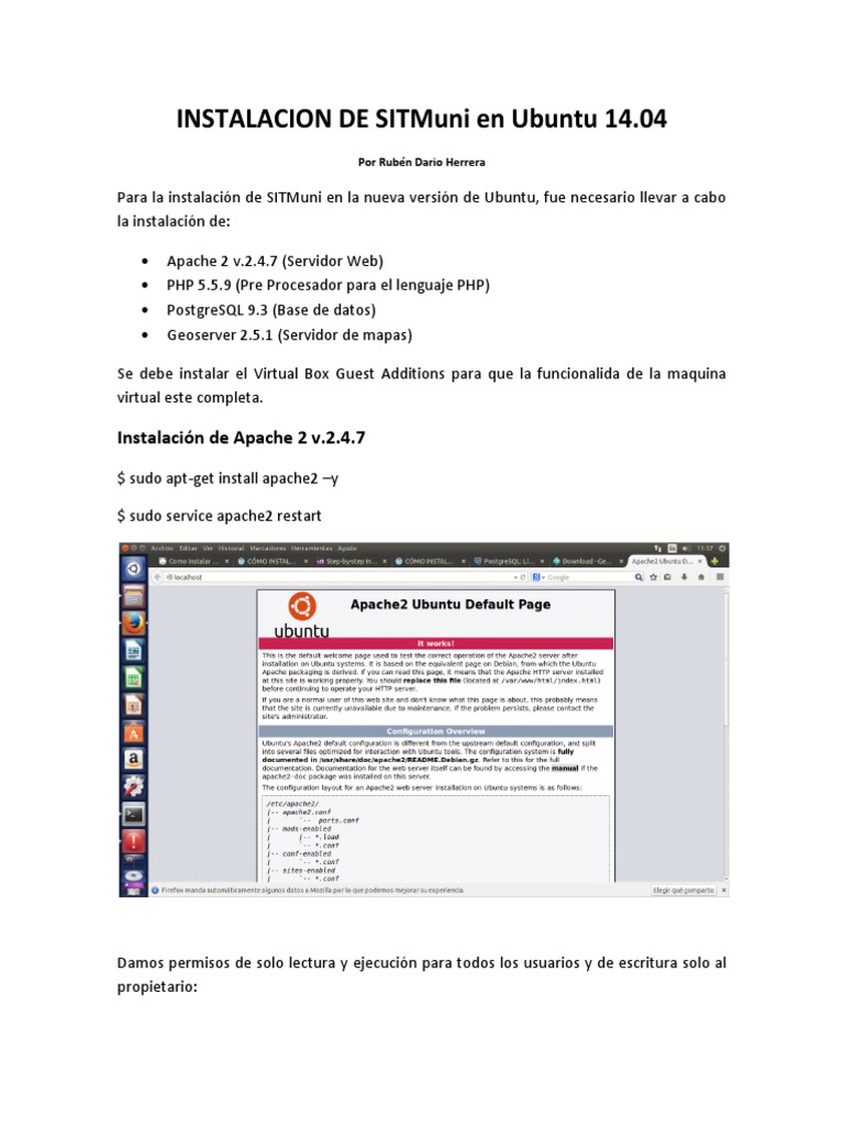 Instalación de Apache2, PHP5, Tomcat 8 y Geoserver en Ubuntu 14 | PDF | Servidor HTTP Apache ...
