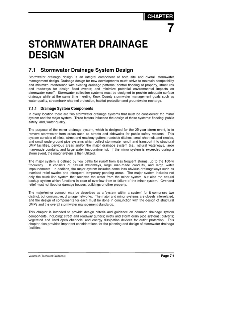 Design Guidance for Stormwater Drainage Systems: Components, Planning ...