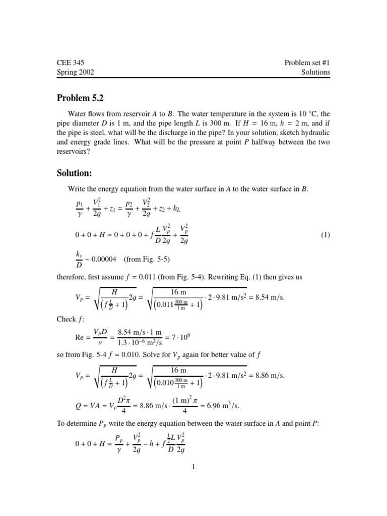 HGL Computation | Discharge (Hydrology) | Pressure