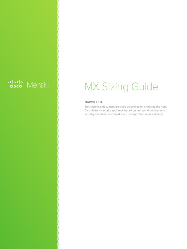 Meraki Whitepaper MX Sizing Guide | PDF | Firewall (Computing) | Virtual Private Network