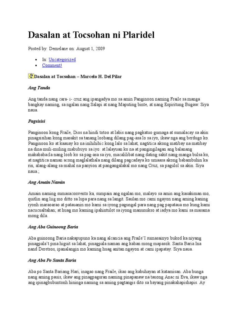 Dasalan at Tocsohan Ni | PDF