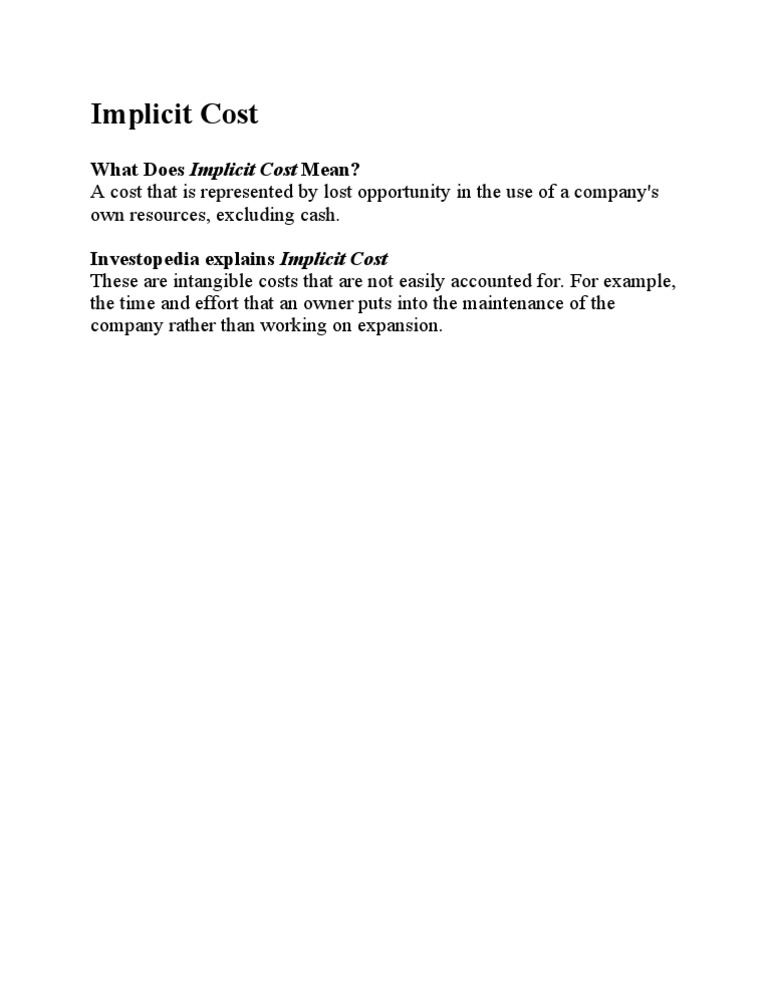 Understanding Implicit Costs Explained | PDF | Career & Growth | Business