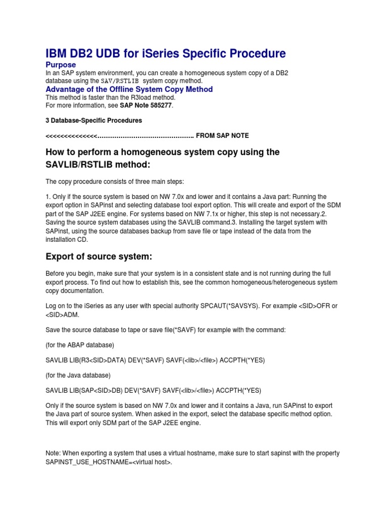 DB2 System Copy Guide for SAP Users | PDF | Ibm System I | Database ...