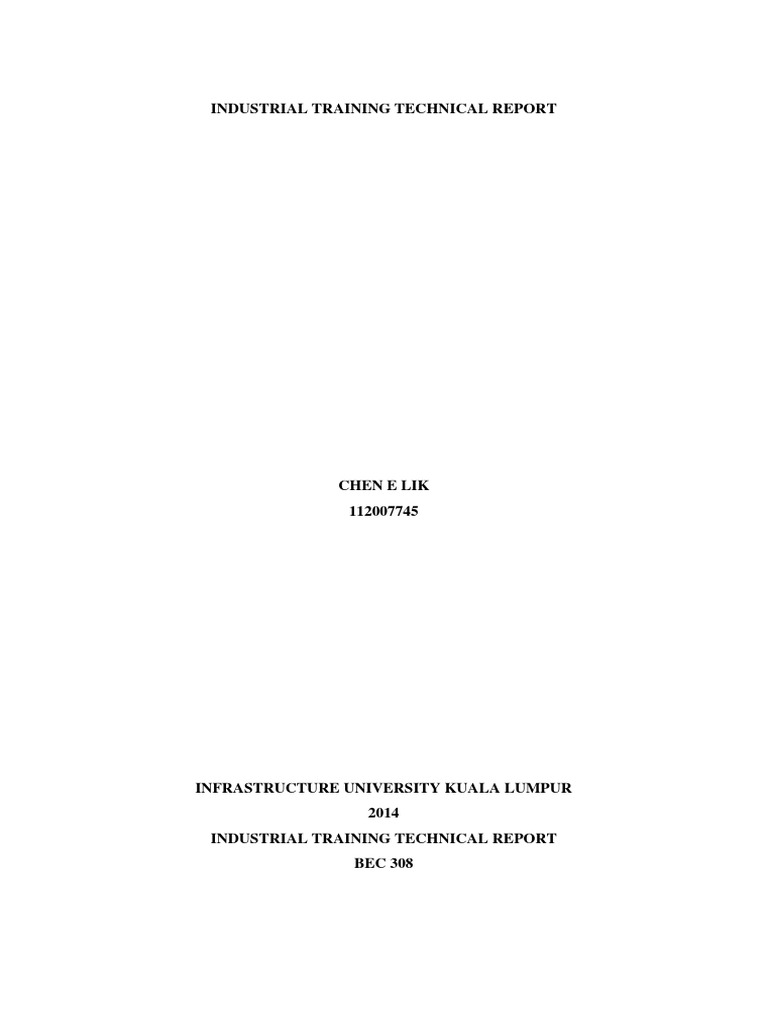 Industrial Training Technical Report | PDF