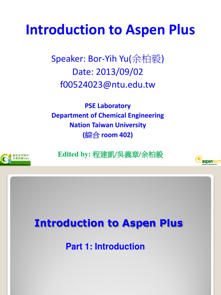 Introduction To Aspen Plus - 2014 | PDF | Distillation | Enthalpy