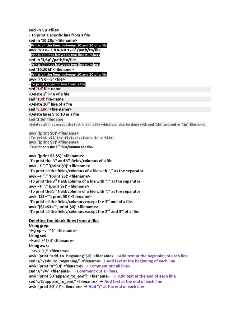Sed Awk and SQL | PDF | Table (Database) | Relational Database