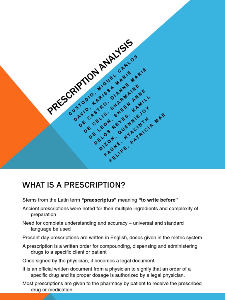 Prescription Analysis-Group Report | PDF | Medical Prescription ...