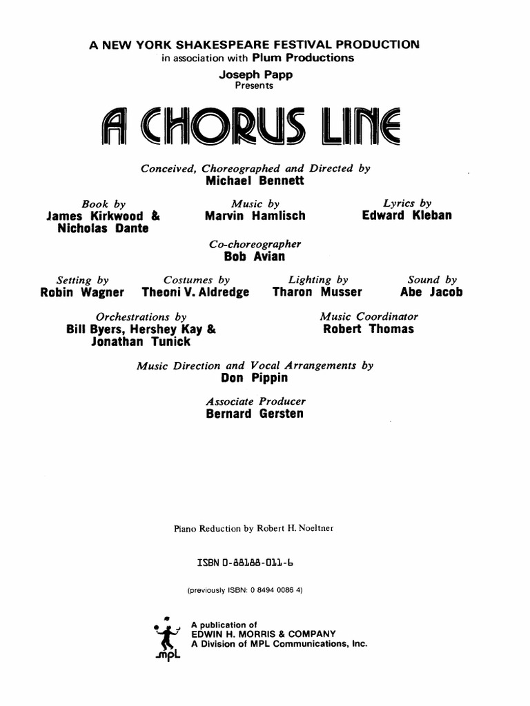 A Chorus Line Script | PDF