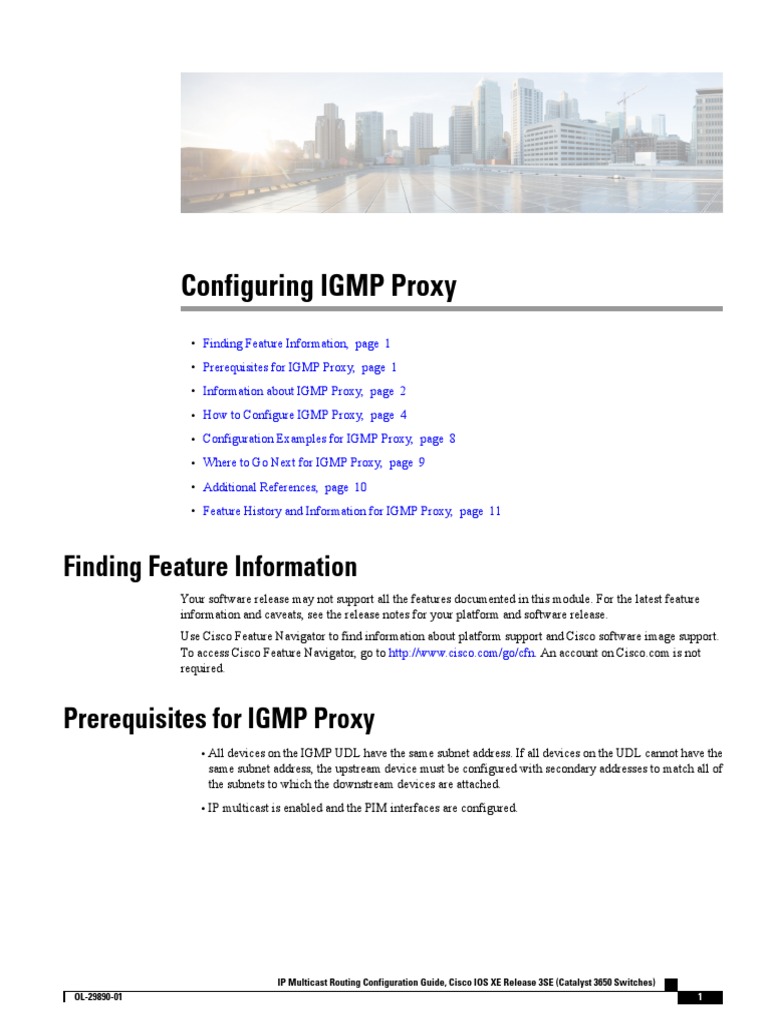 Configuring IGMP Proxy: Finding Feature Information | PDF | Ip Address ...