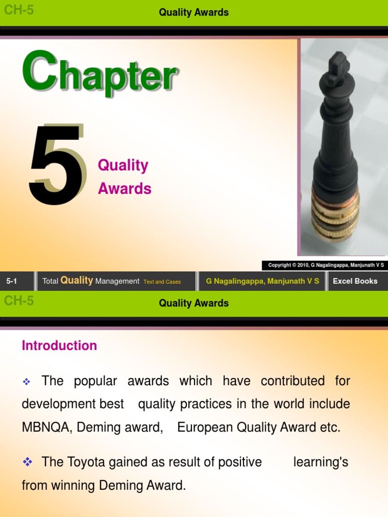 Ch-5 (Quality Awards) | PDF | Quality Management | Business