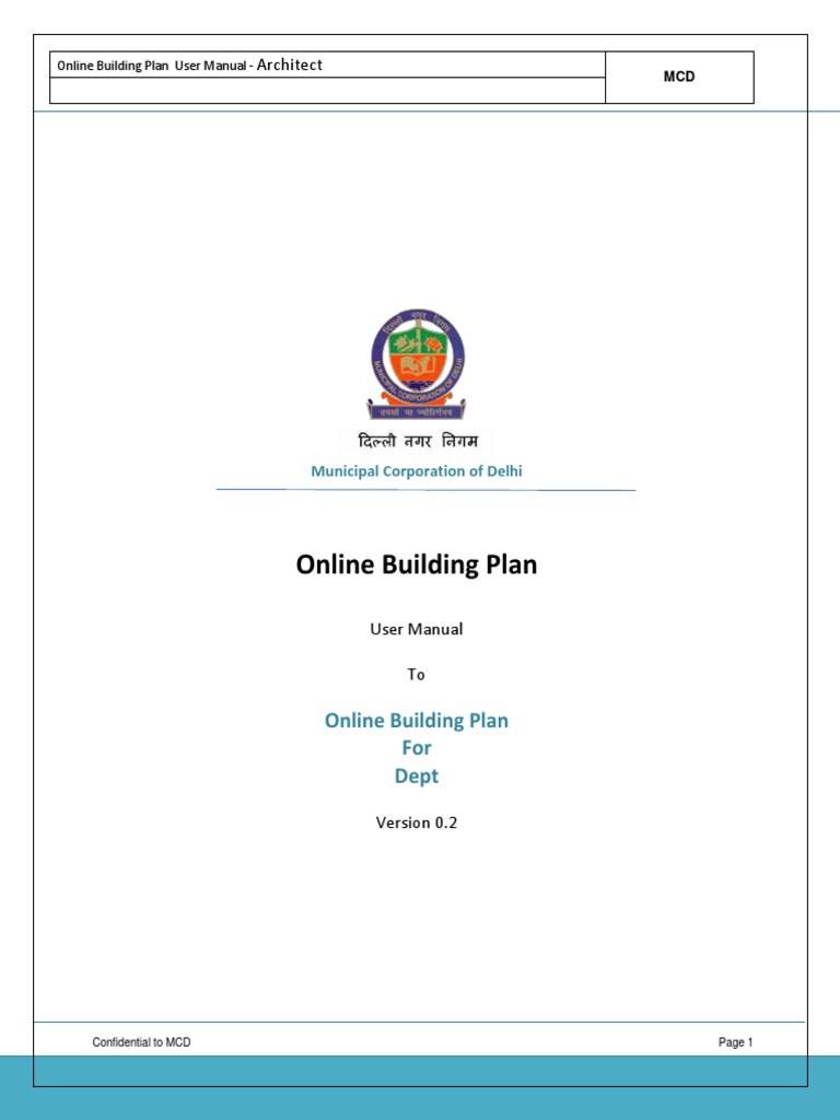 MCD Online Building Plan Sanction Dept User Manual V0.2 | Login | Websites