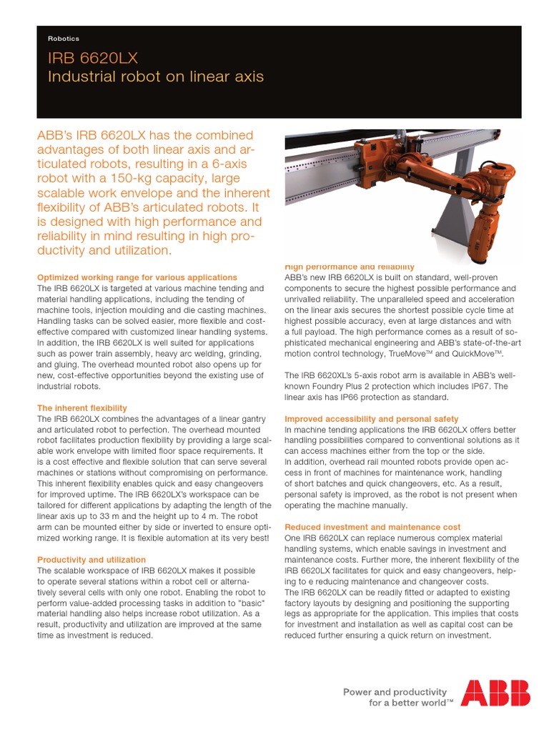 Irb 6620lx | PDF | Robot | Robotics