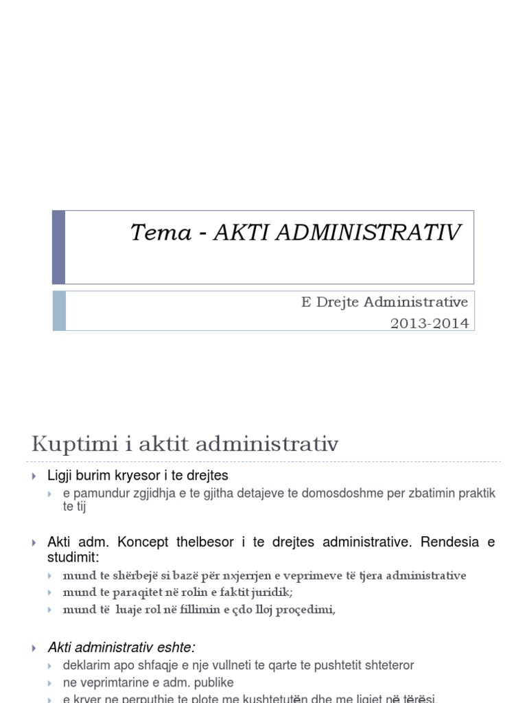Akt I Administrativ | PDF