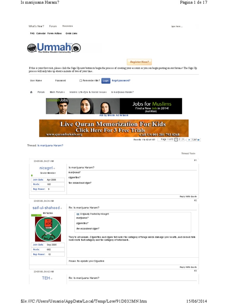 Is Marijuana Haram? Islamic Perspectives | PDF | Substance Abuse ...