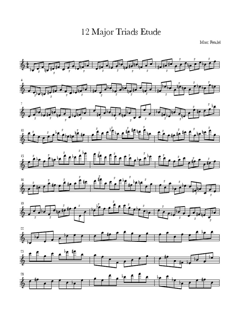 12 Major Triads Etude | PDF