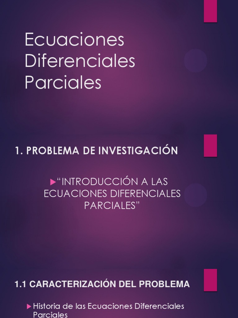 Ecuaciones Diferenciales Parciales | PDF | Ecuaciones diferenciales | Ecuación diferencial parcial