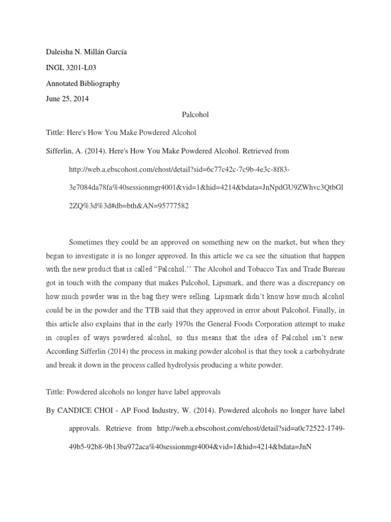 Daleisha N. Millán García INGL 3201-L03 Annotated Bibliography June 25 ...