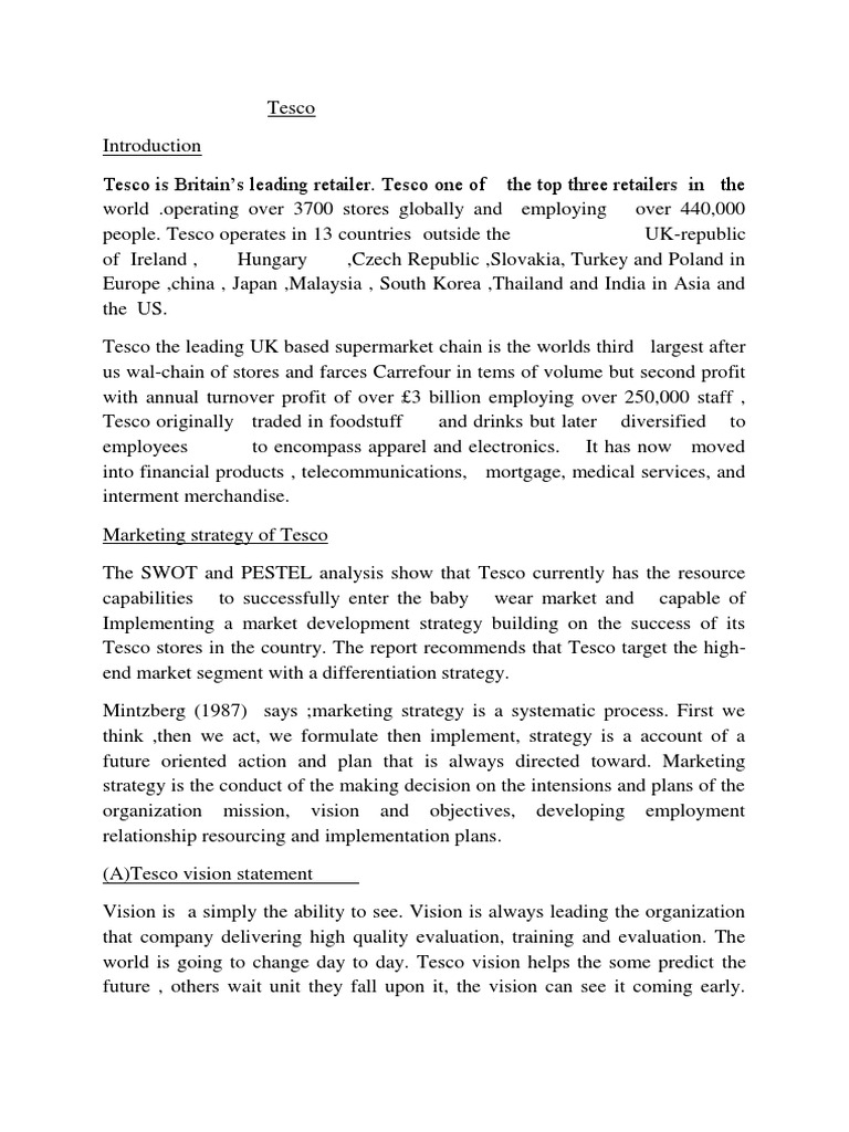 Tesco Marketing | Download Free PDF | Tesco | Strategic Management