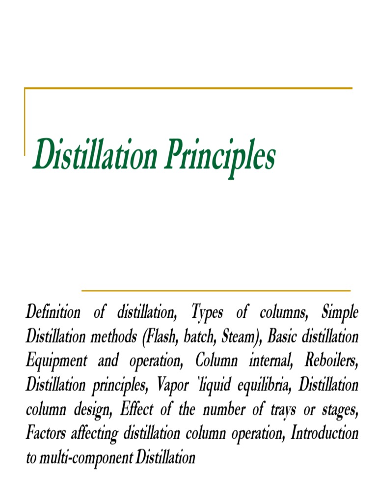 Distillation Principles | PDF | Distillation | Analytical Chemistry