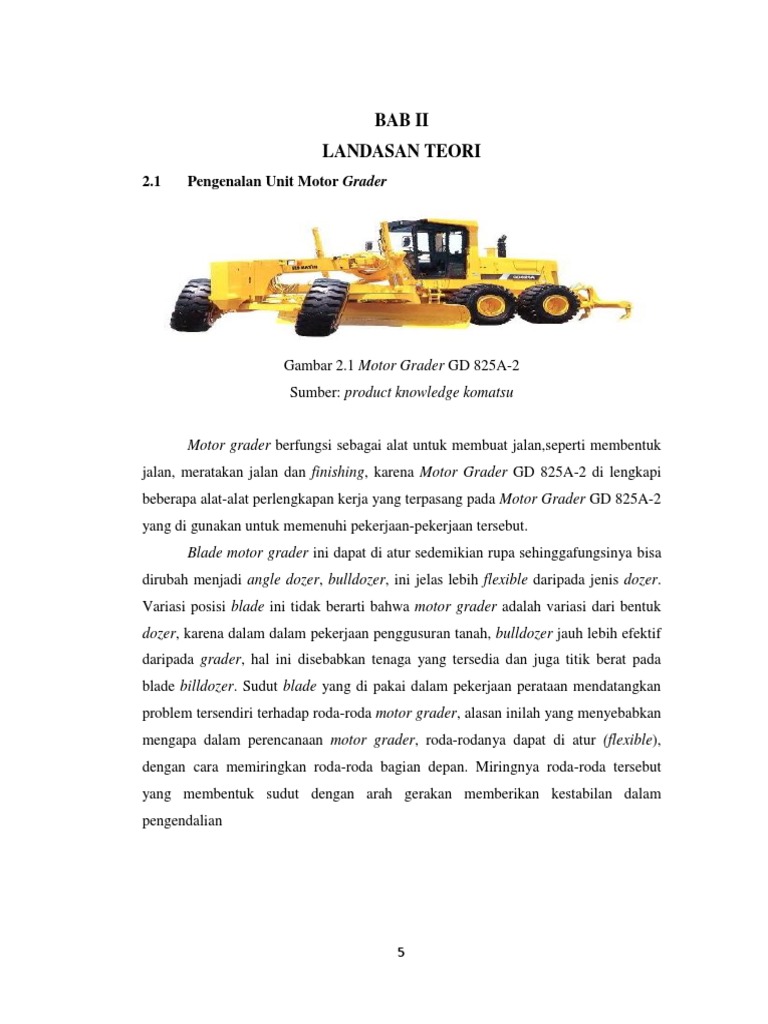 Motor Grader Komplit BAB II Rapi | PDF