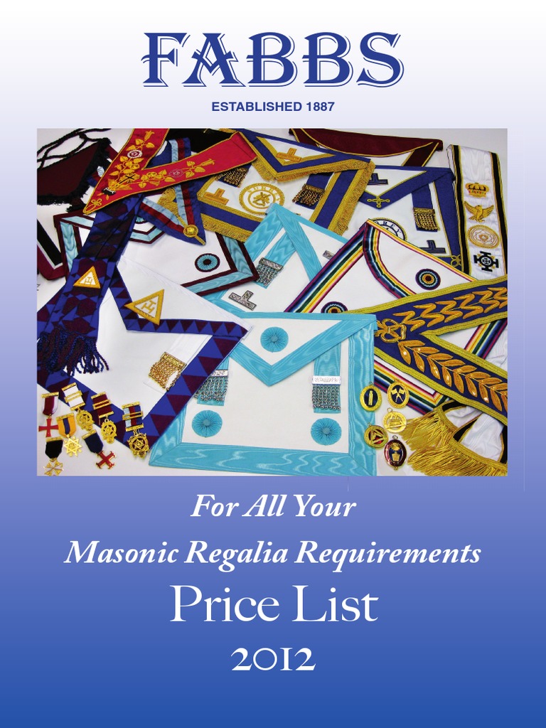 Fabbs Catalogue 2012 | Jewellery | Freemasonry