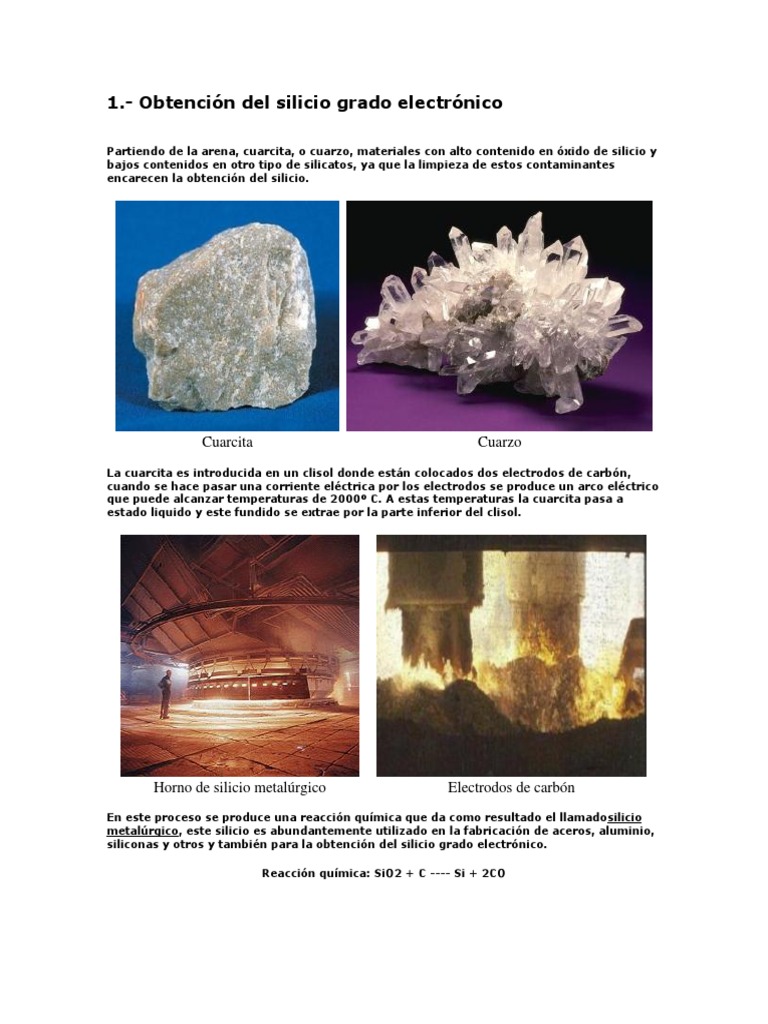Obtención de silicio grado electrónico | PDF | Germanio | Silicio
