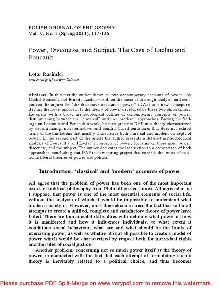 Power Discourse Subject PJP | PDF | Discourse | Marxism