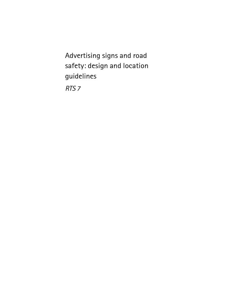Advertising Signs and Road Safety | PDF | Traffic | Driving