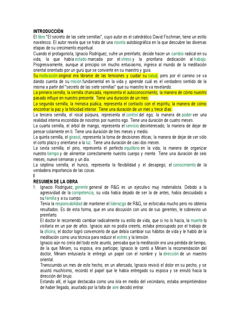 Resumen de Las 7 Semillas | PDF | Felicidad | Meditación