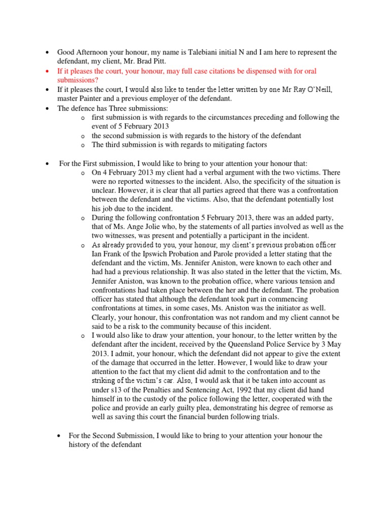 Script for Criminal Law Project | Probation | Crimes