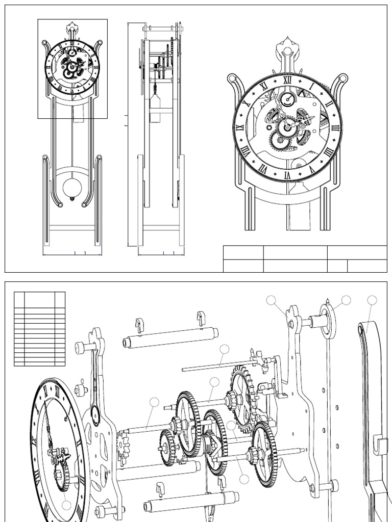 Wooden clock assembly drawings | PDF