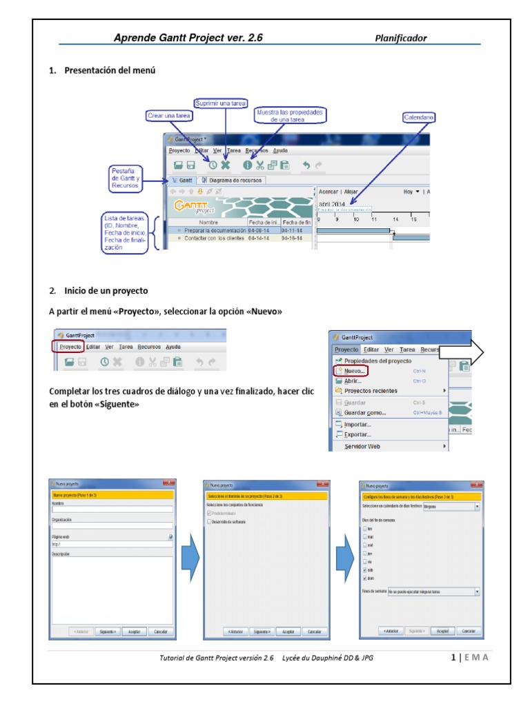Manual Gantt Project 2.6 Español 2014 | PDF | Point and Click | Software