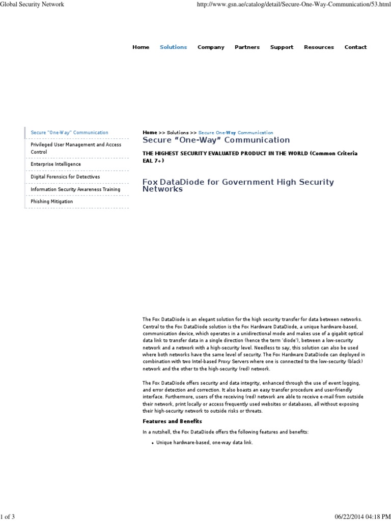 Fox Data Diode | Download Free PDF | Computer Security | Security