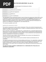 Maths AA HL IA Outline Criteria | PDF