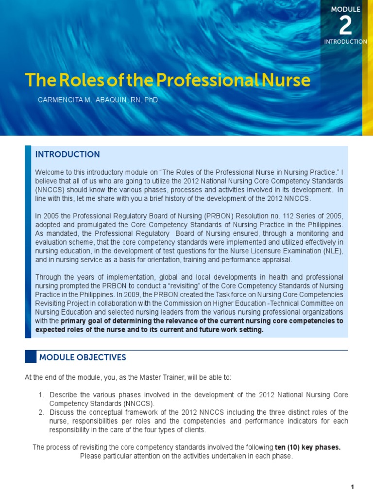 1 INTRO Module 2 Roles of The Professional Nurse - DR | PDF | Nursing ...