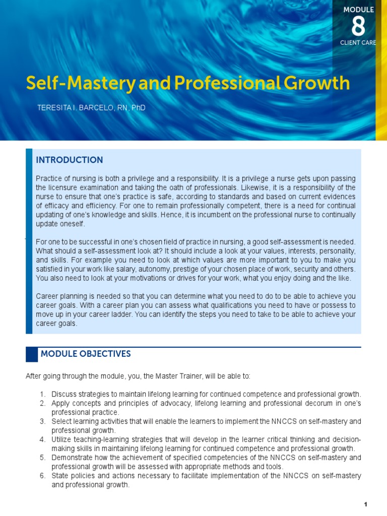 Nursing Self-Mastery & Growth Strategies | PDF | Nursing | Competence ...
