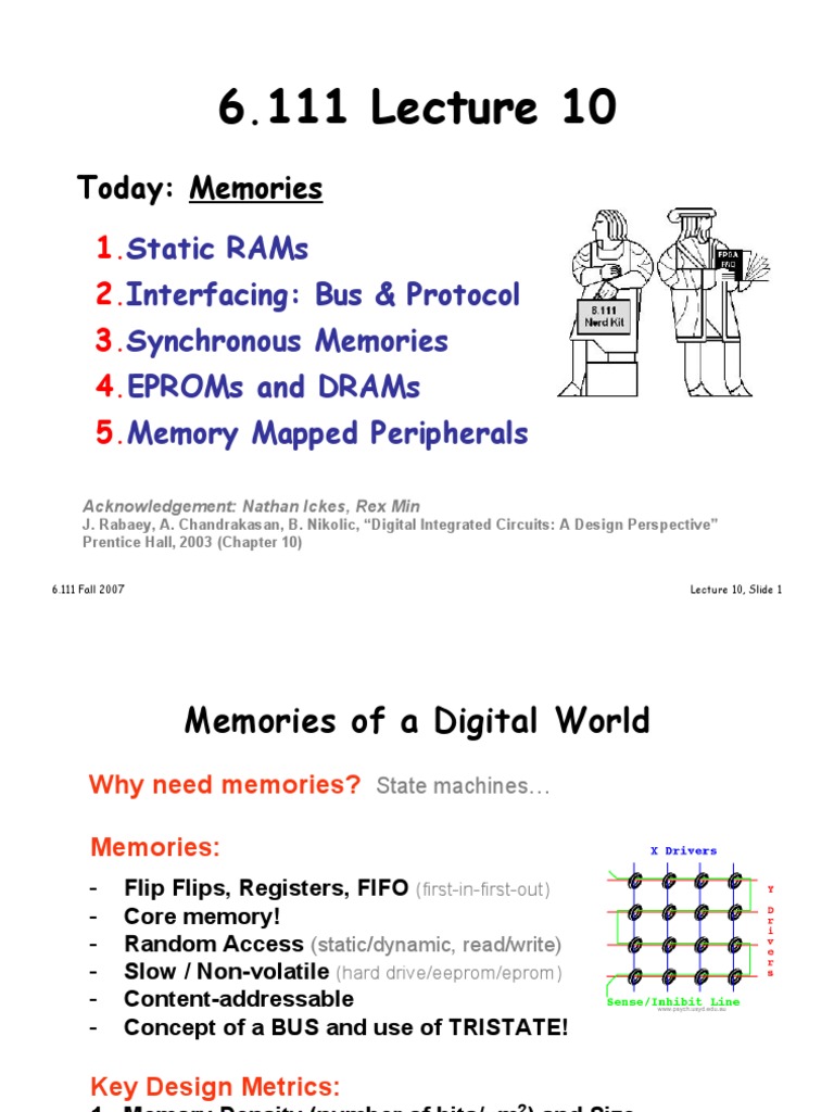 Verilog l10 Mit | PDF | Dynamic Random Access Memory | Random Access Memory
