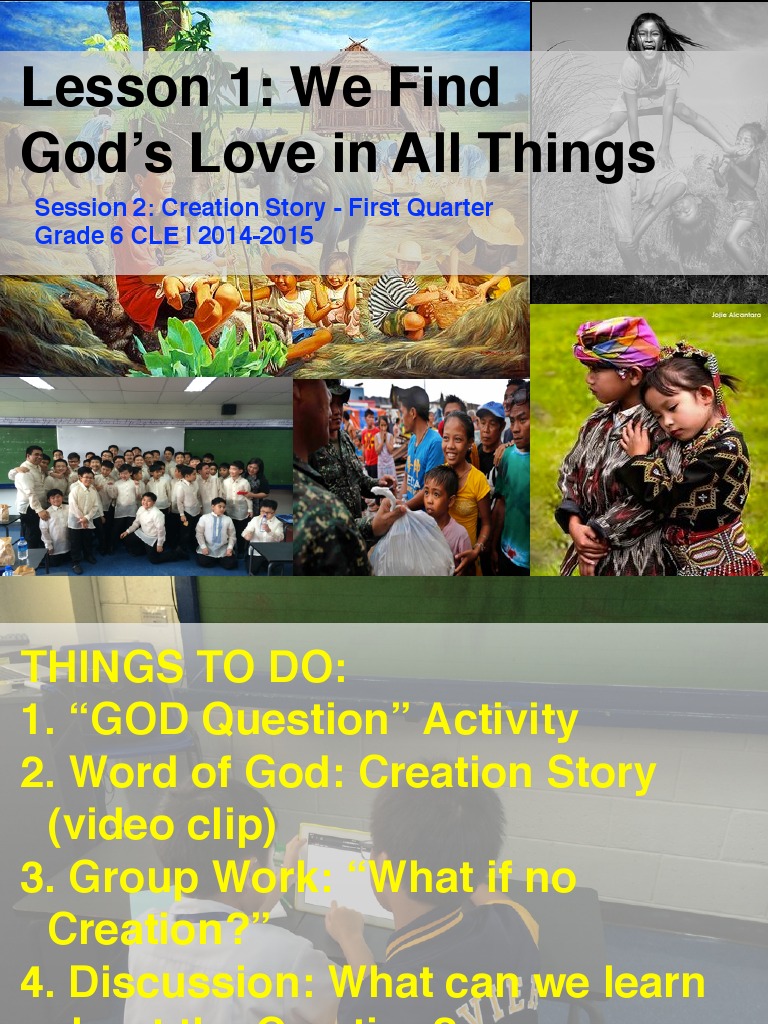 Grade 6 Creation Story Lesson Plan | PDF | Genesis Creation Narrative ...