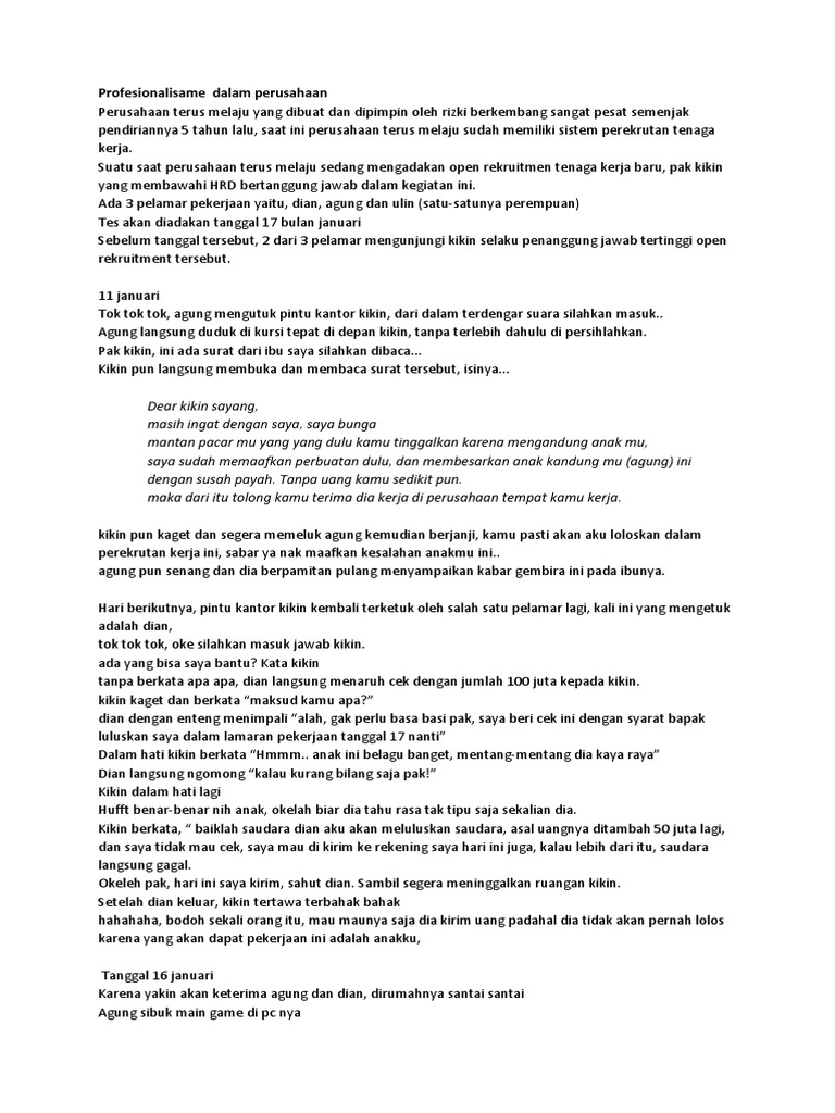 Skrip Film Pendek Etika Profesi | PDF